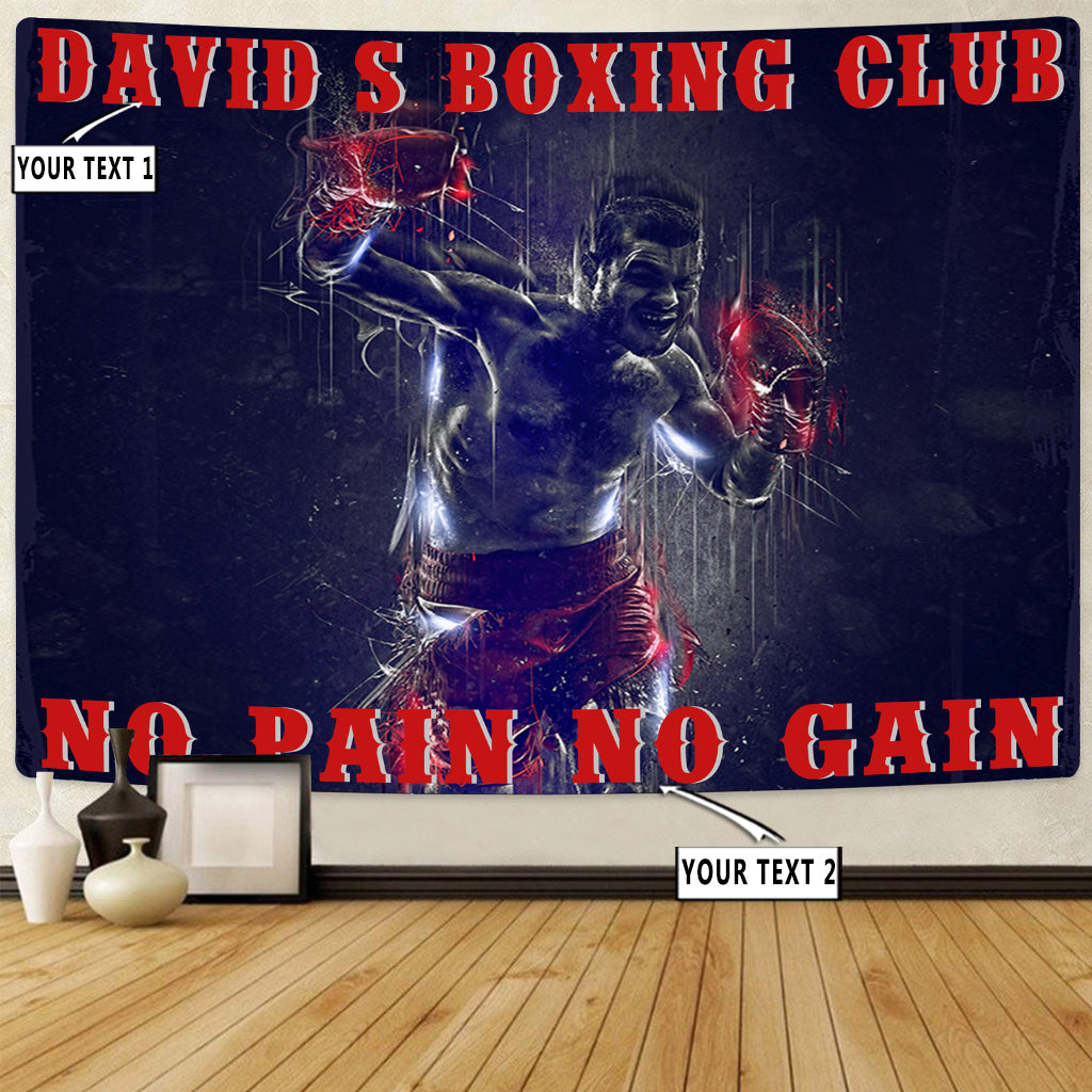 Personalized Boxing Fighter Wall Banner Flag Tapestry - Bluefink