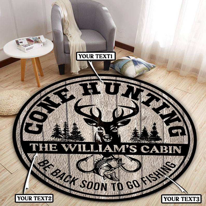 Personalized Deer Hunting Round Rug, Hunting Carpet for Bedroom - Bluefink