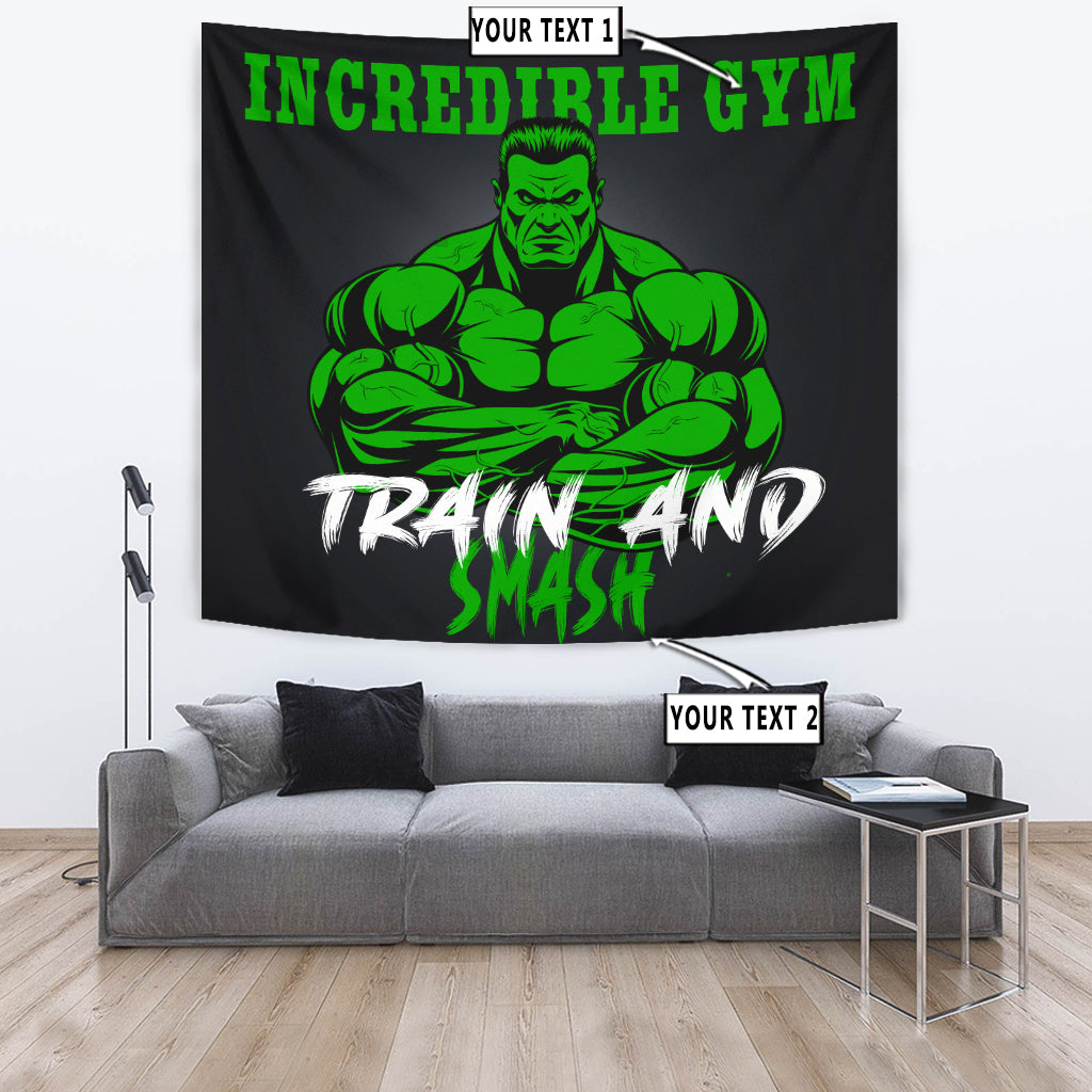 Personalized Gym Flag Banner Tapestry Gym Wall Art Motivational Quotes ...