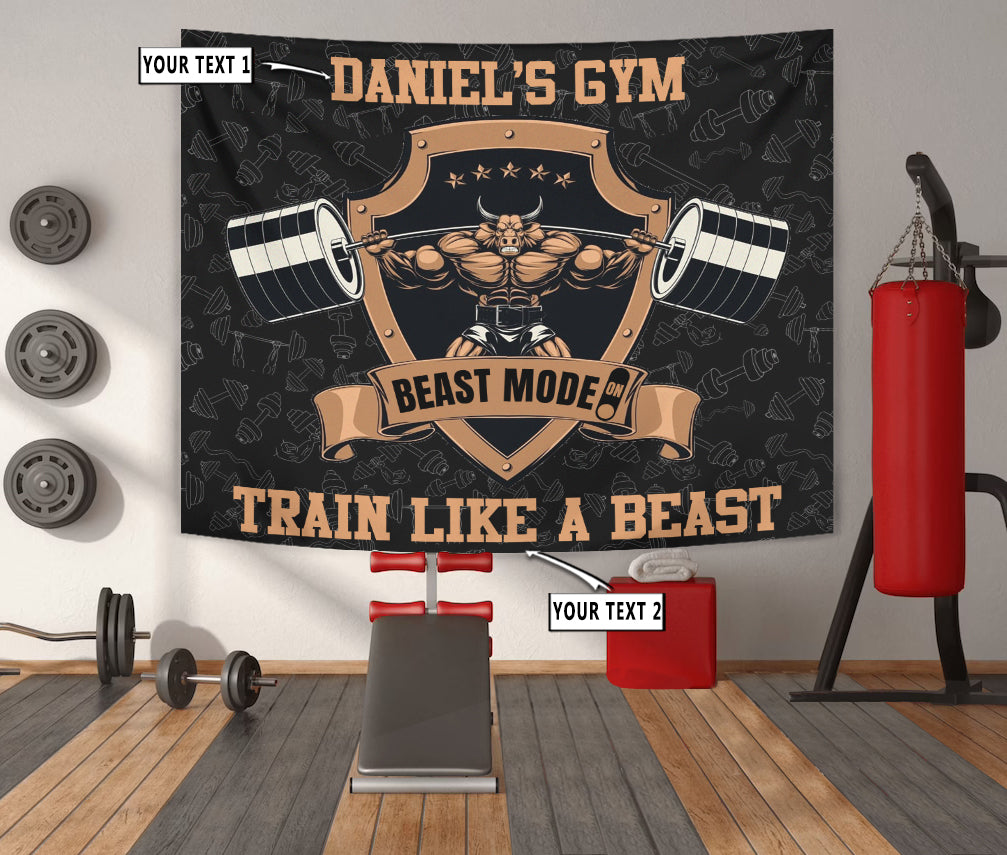 Personalized Gym Flags Banners Tapestry Home Gym Decor Garage Gym Flags ...