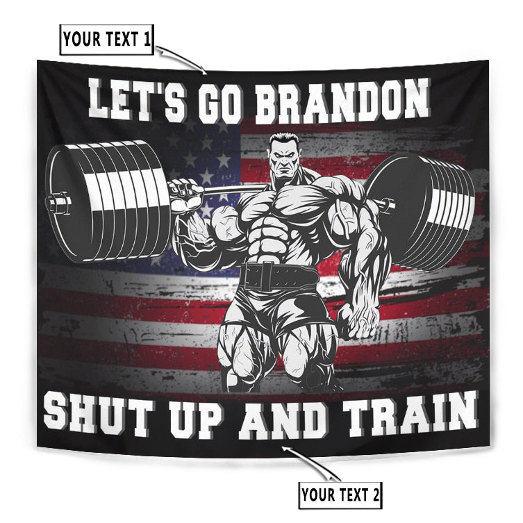Personalized Home Gym Decor Flag Banner Tapestry Weightlifting Man ...