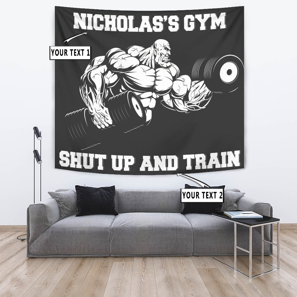 Personalized Home Gym Flags Decor Muscle Man Banner Flag Tapestry ...