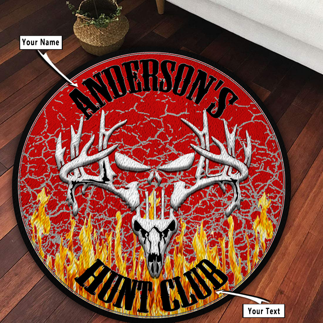 Personalized Hunt Club Round Rug, Carpet - Bluefink