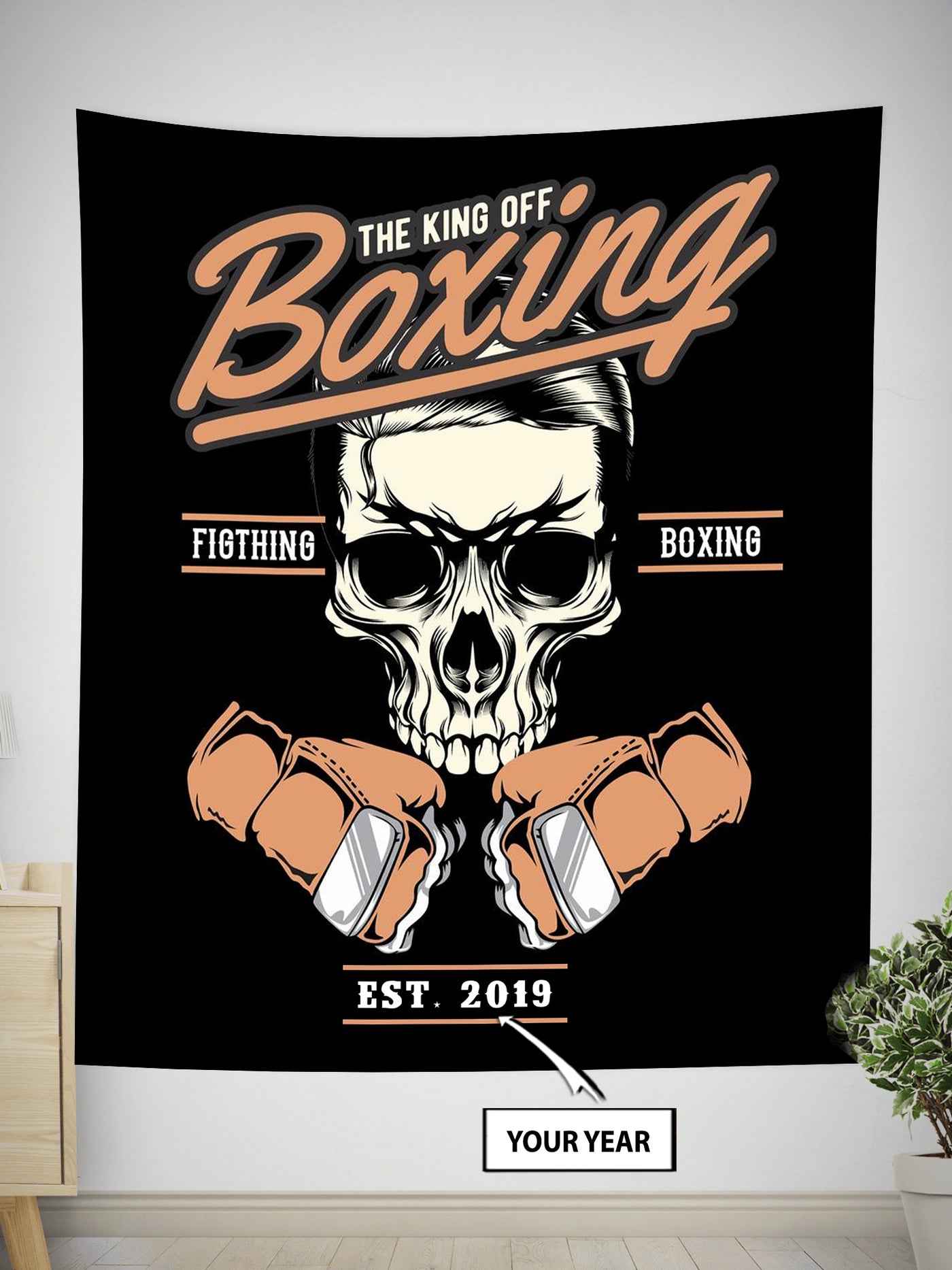 Personalized The King Off Boxing Tapestry Home Gym, Boxing Club Banner ...