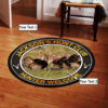 Personalized Turkey and Deer Hunting Round Rug, Carpet - Bluefink