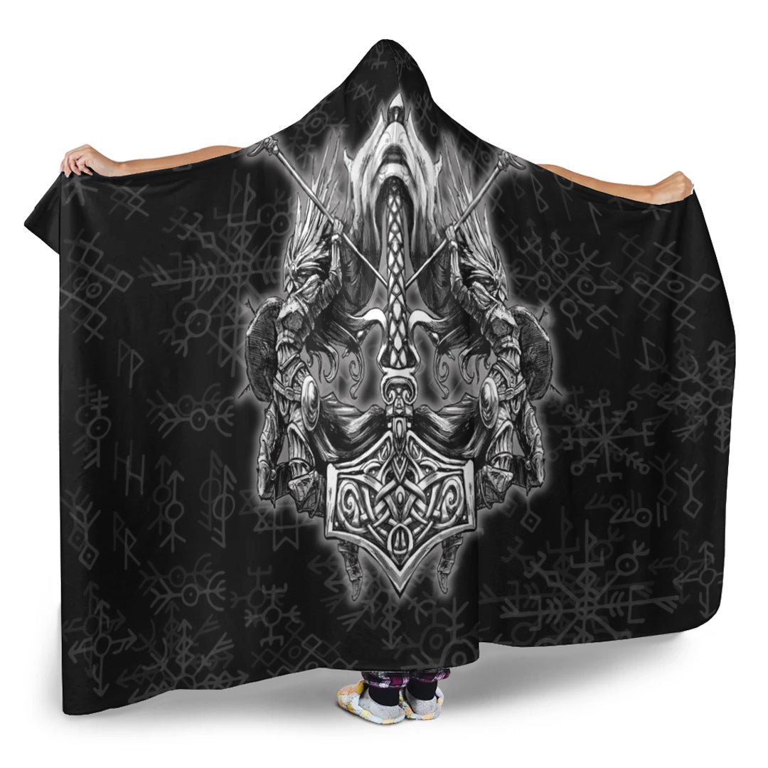 Viking Hooded Blanket, Valkyrie Viking Hooded Blanket - Bluefink