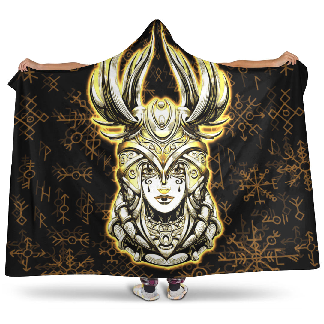Viking Valkyrie Gold Hooded Blanket - Bluefink