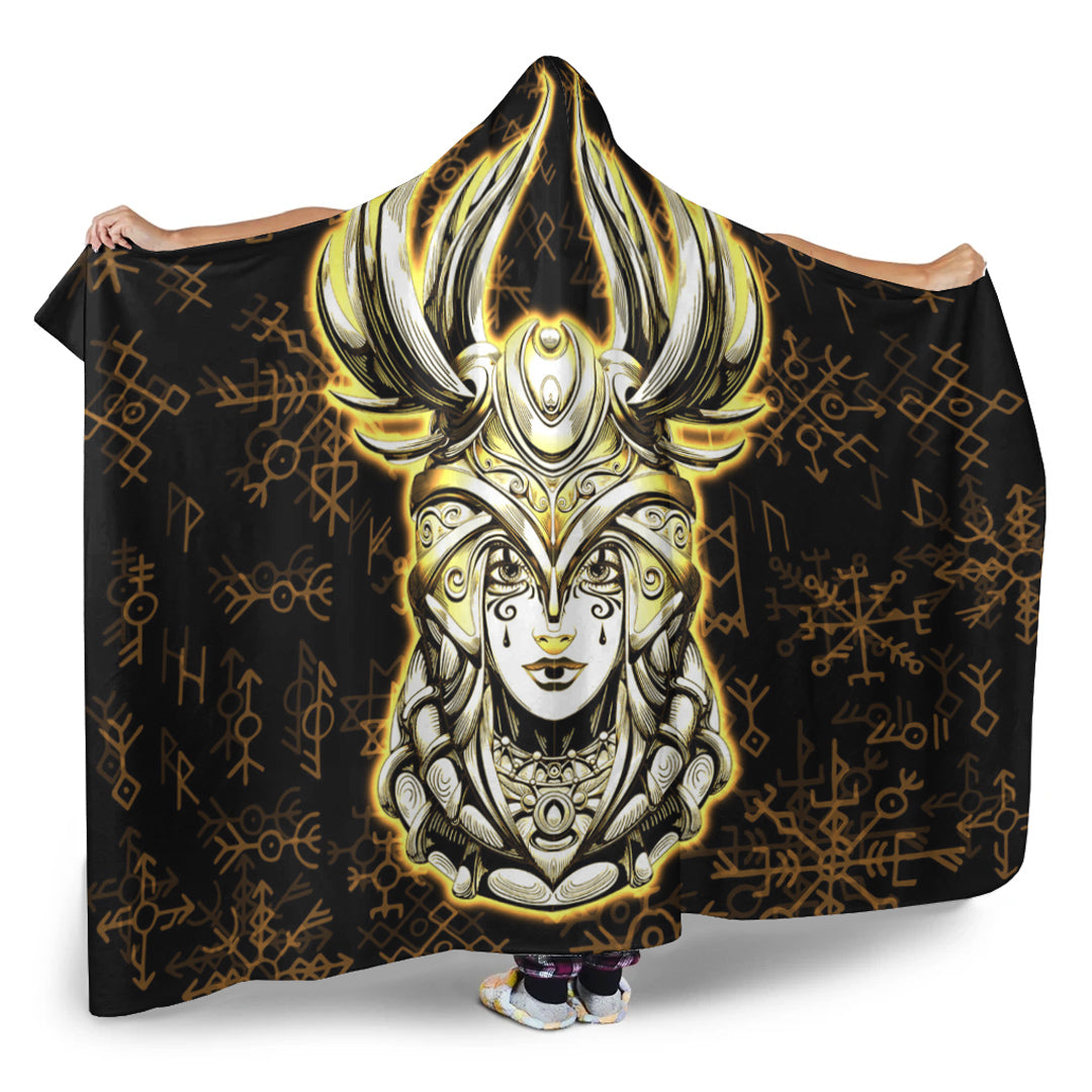 Viking Valkyrie Gold Hooded Blanket - Bluefink