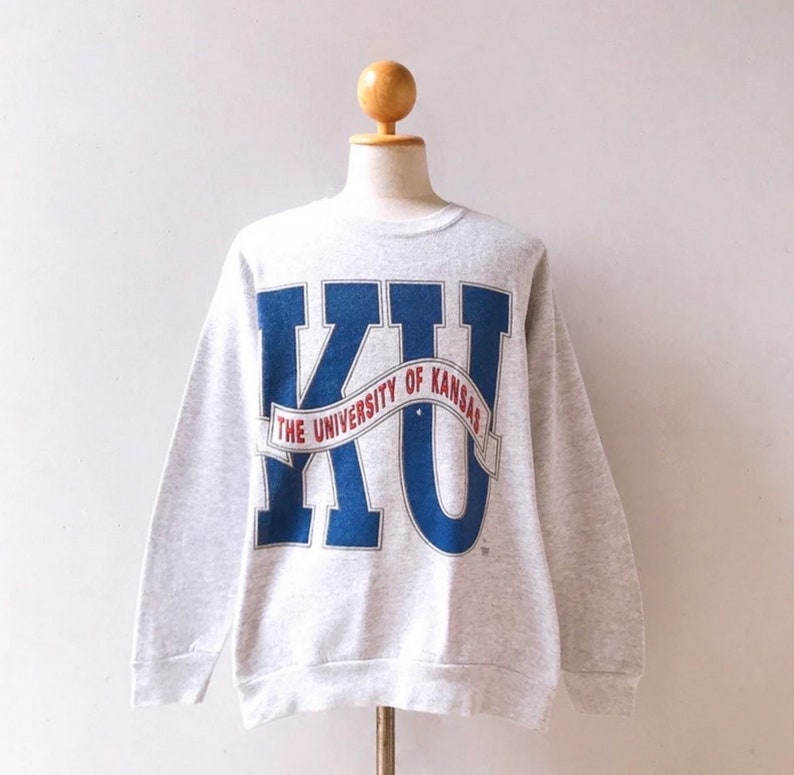 Vintage 90s Kansas University Jayhawks Sweatshirt, Kansas University ...