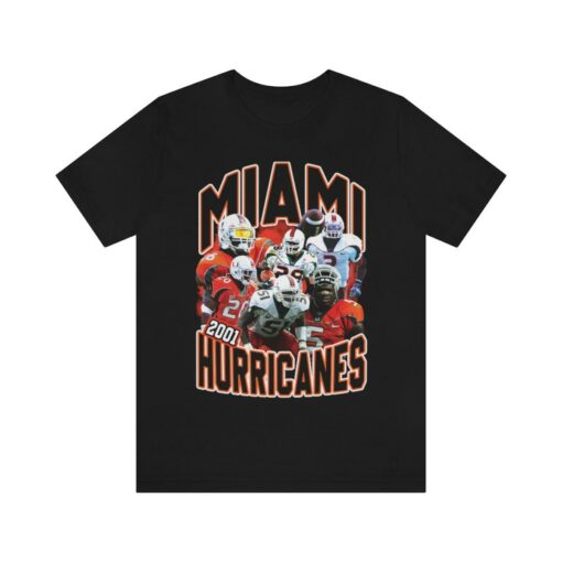 Vintage Miami Hurricanes 2001 Football Bootleg Shirt Ed Reed Sean ...