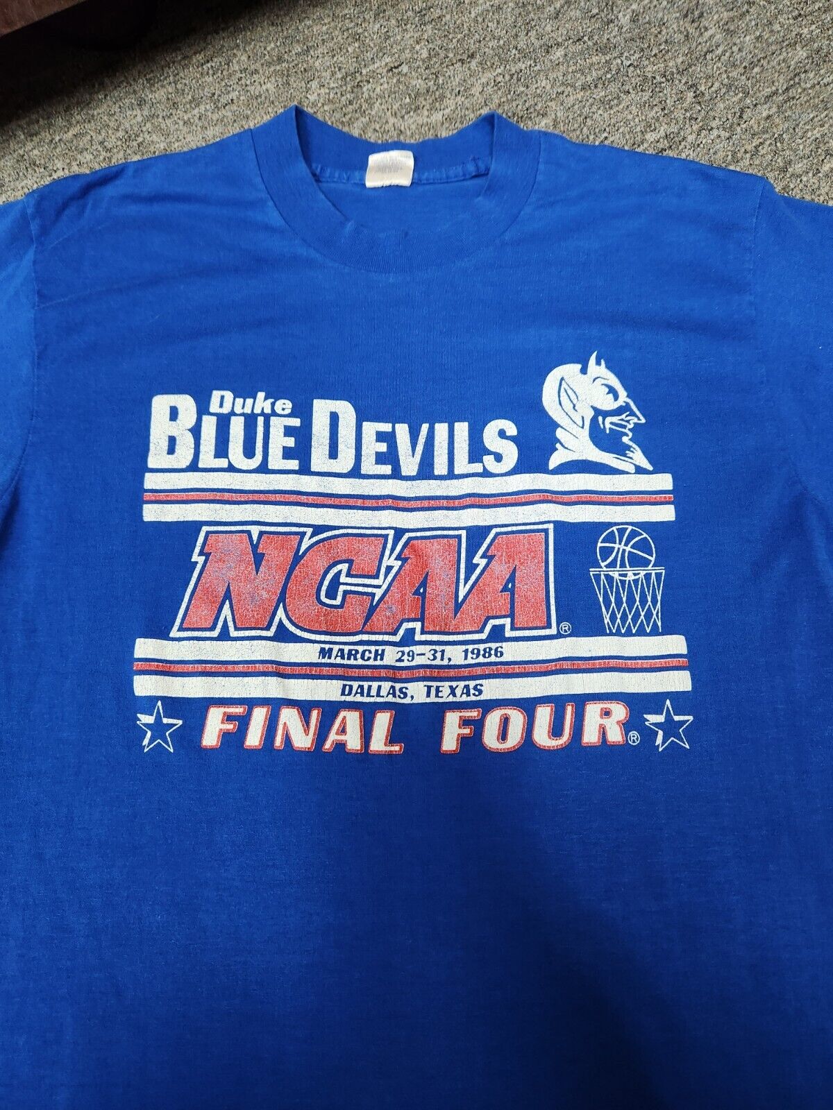 Vintage Single Stitch Duke Blue Devils Final Four Shirt - Bluefink