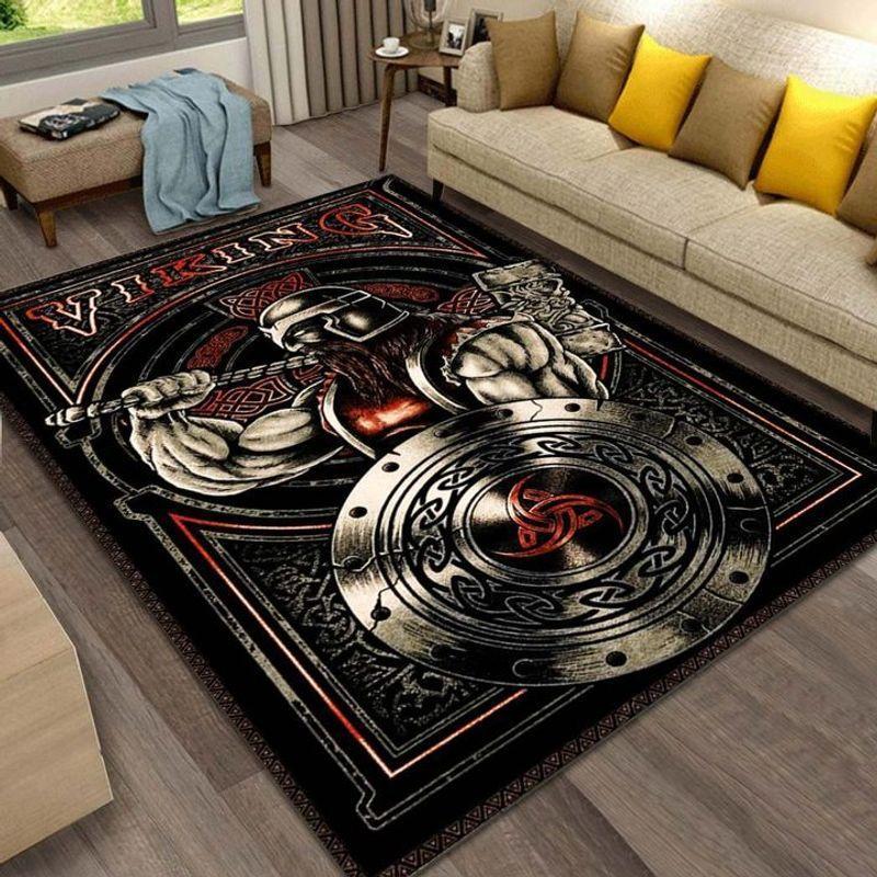 Viking Area Rug - Viking Warriors Rectangle Rug - Bluefink