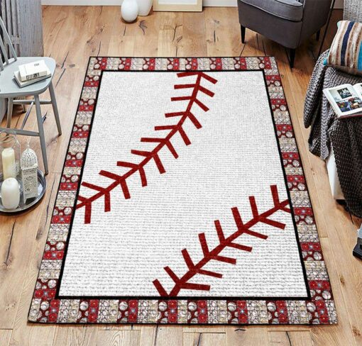 Baseball Rug for Living Room, Bedroom - Bluefink