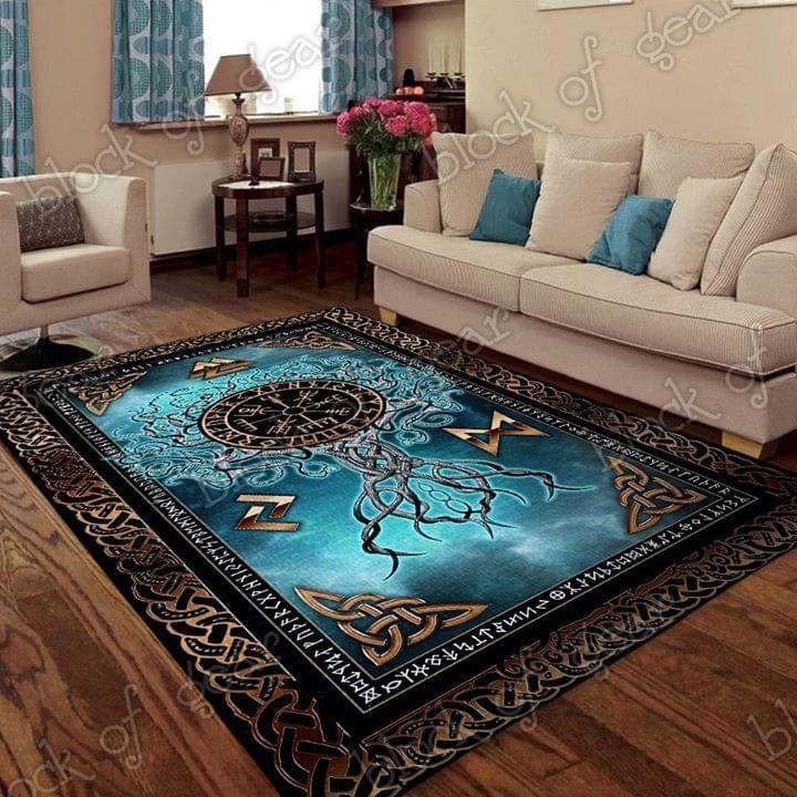 Viking Area Rug - Yggdrasil Viking Rug - Bluefink