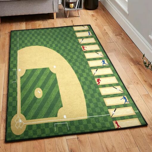 Baseball Bat Cool Rugs, Sports Life Baseball Field Rug - Bluefink