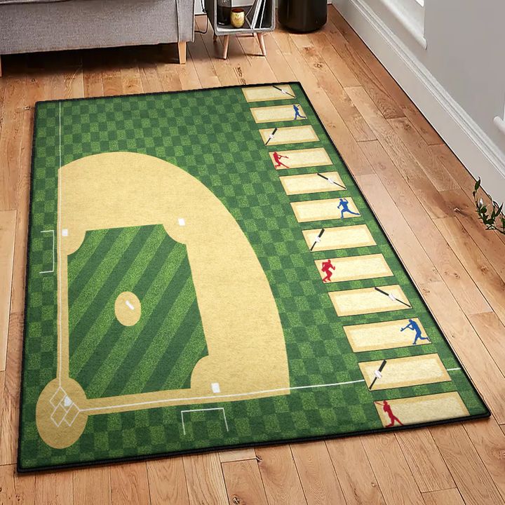 Baseball Bat Cool Rugs, Sports Life Baseball Field Rug - Bluefink