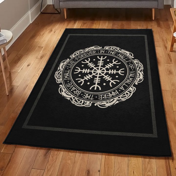 Viking God Modern Area Rugs, Protection Symbol Viking Rug Personalized ...