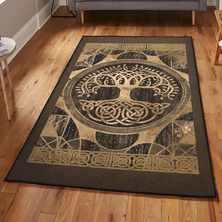 Viking Art Area Rugs, Yggdrasil Viking Tree Of Life Rug - Bluefink