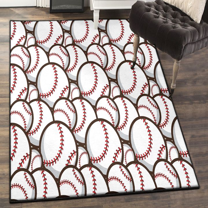 Baseball Indoor Outdoor Rugs, Baseball Rug for Bedroom - Bluefink