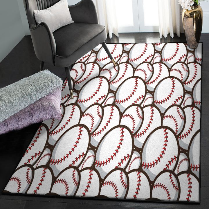 Baseball Indoor Outdoor Rugs, Baseball Rug for Bedroom - Bluefink