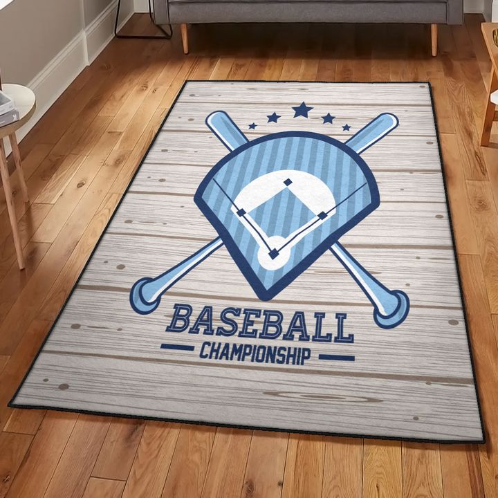 Baseball Championship Rug, Home Run Playroom Rug - Bluefink