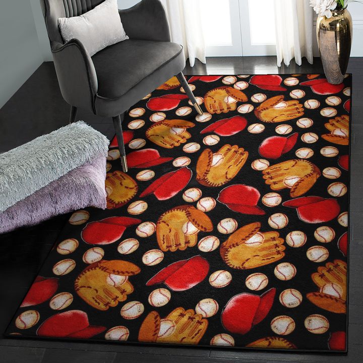 Baseball Bat Large Area Rugs, Baseball Rug for Bedroom - Bluefink