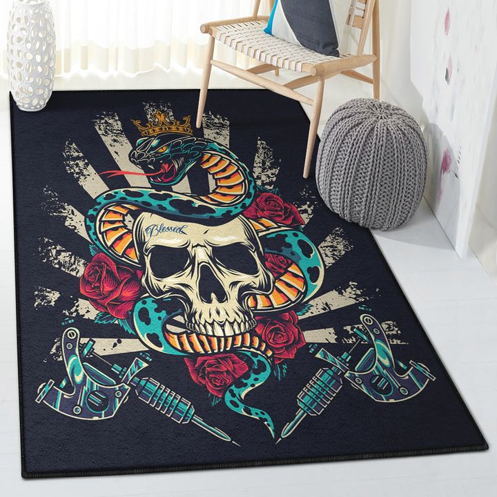 Boutique Indoor Outdoor Rugs Vintage Colorful Tattoo Rug - Bluefink