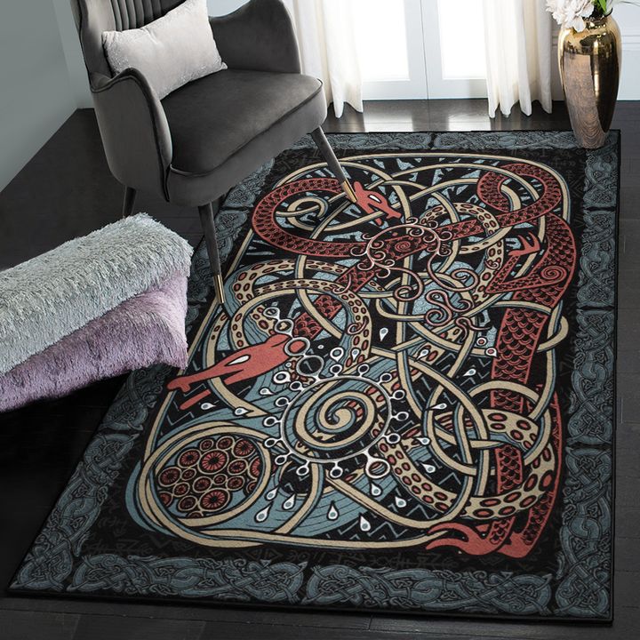 Viking God Bedroom Rugs, Yggdrasil Viking Rug Personalized Carpet ...