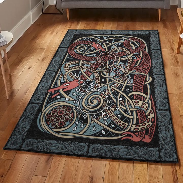 Viking God Bedroom Rugs, Yggdrasil Viking Rug Personalized Carpet ...