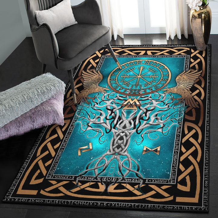 Viking Life Rug, Yggdrasil Viking Rug Personalized Carpet Viking - Bluefink