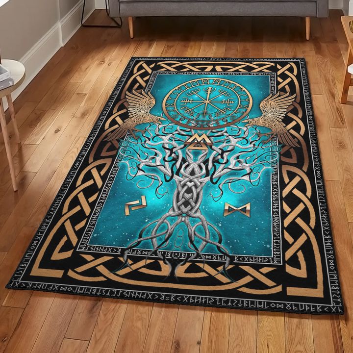 Viking Life Rug, Yggdrasil Viking Rug Personalized Carpet Viking - Bluefink