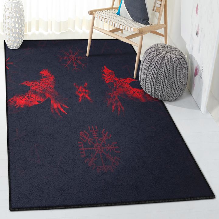 Red Raven Viking Area Rugs, Viking Rug Personalized Carpet Viking ...