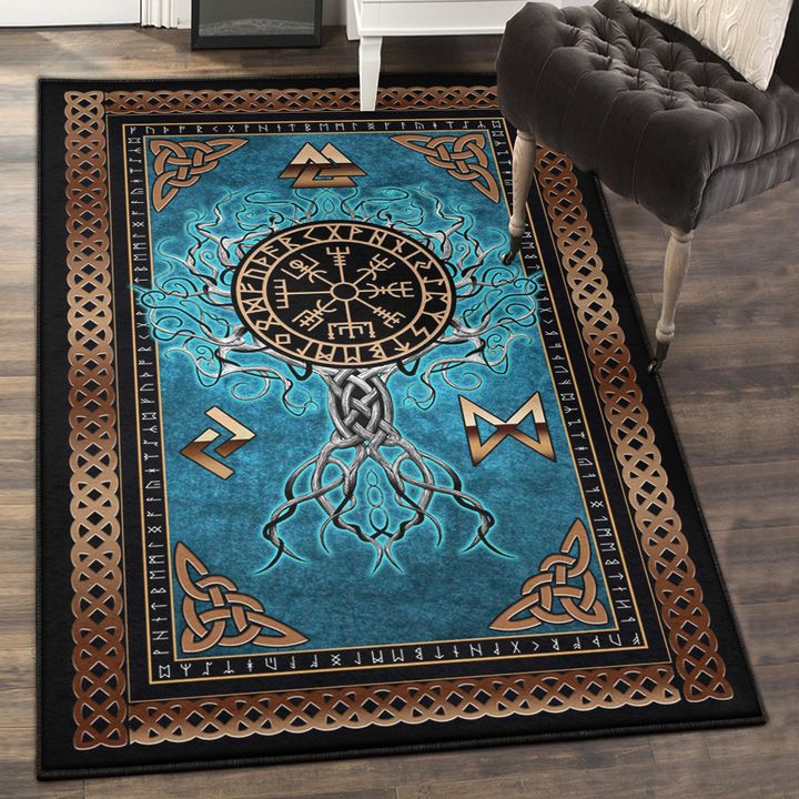 Personalized Viking Life Rug, Yggdrasil Viking Area Rugs - Bluefink