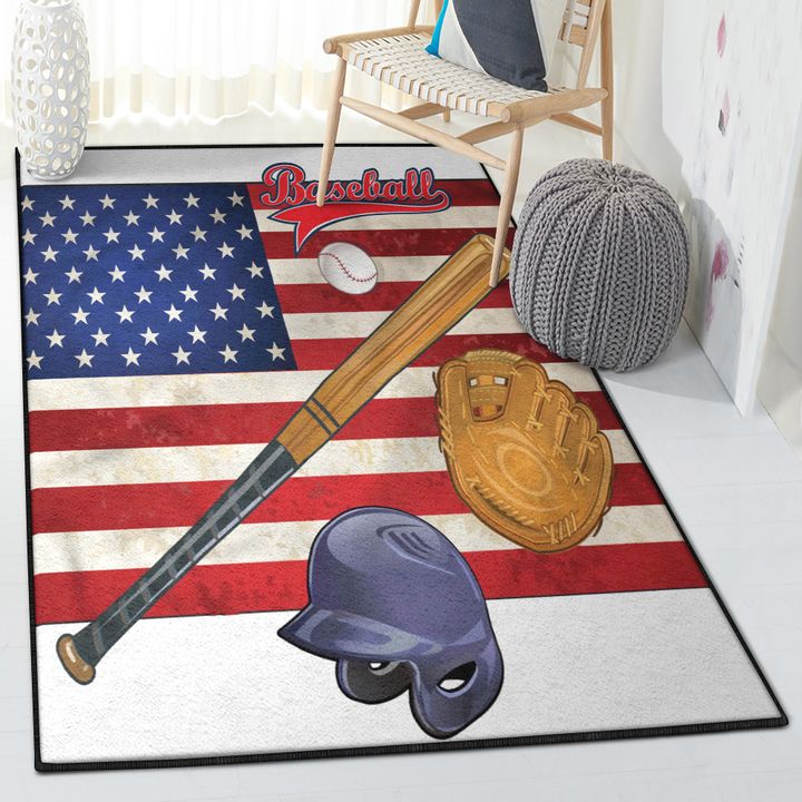 Baseball America Large Living Room Rugs, Baseball Tools On American ...