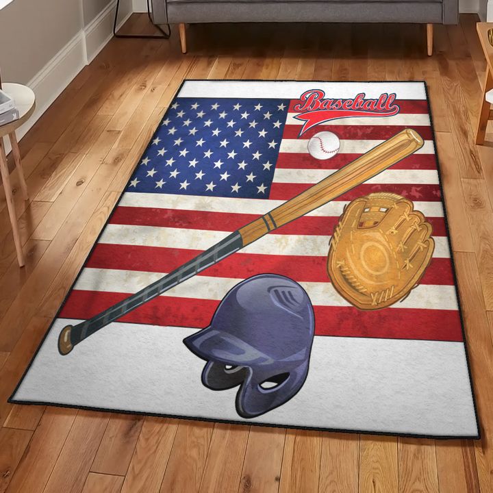 Baseball America Large Living Room Rugs, Baseball Tools On American ...