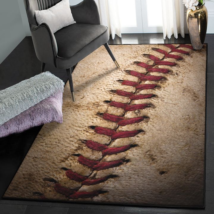 Home Run Large Living Room Rugs, Baseball Rug - Bluefink