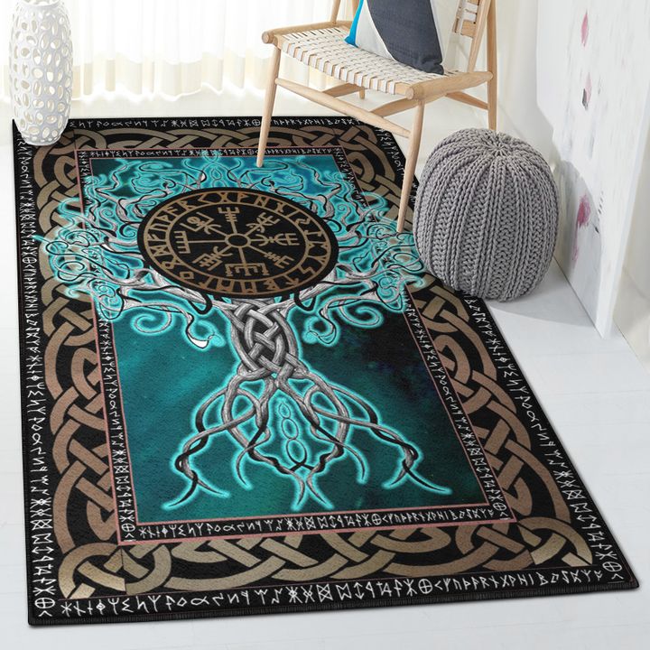 Personalized Viking Art Area Rugs For Living Room, Yggdrasil Viking ...