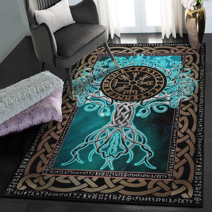 Personalized Viking Art Area Rugs For Living Room, Yggdrasil Viking ...