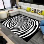 Colorful Optical Illusion 3d Vortex Rug for Living Room, Bedroom - Bluefink