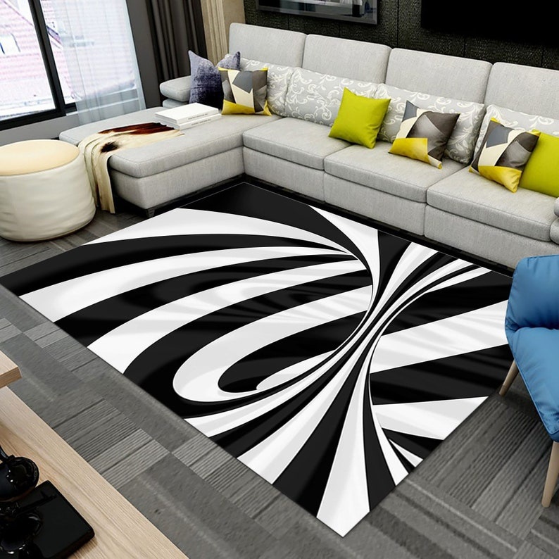3D Vortex Illustration Rug, Colorful Rug Home Decor - Bluefink