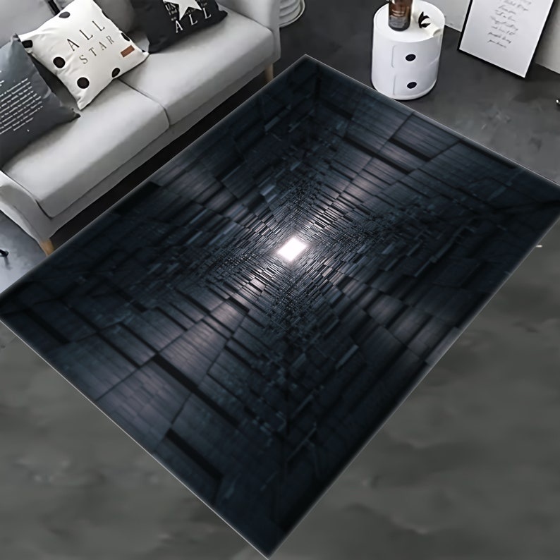 Optical Illusion Rug for Living Room - Bluefink