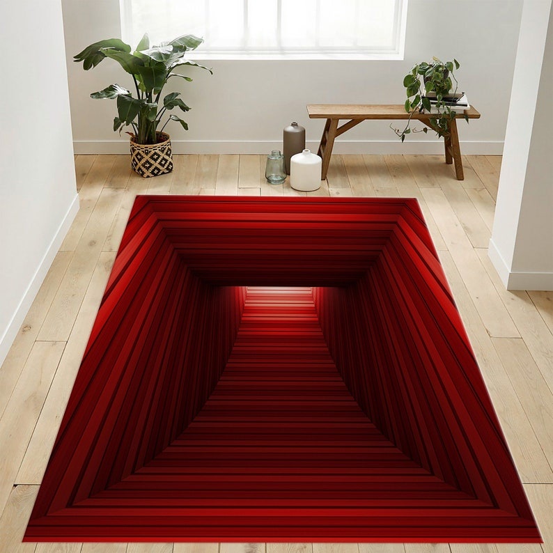3D Vortex Rug, 3D Illusion Rug, Rectangular Illusion Rug, Vortex ...