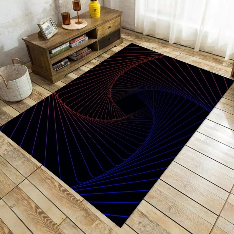 3D Effect Optical Illusion Rug, Illusion Rug - Bluefink