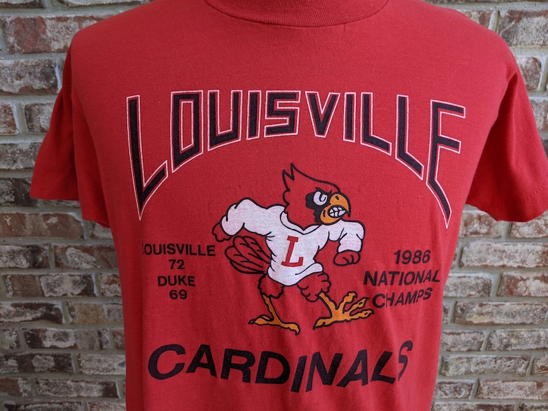 vintage NCAA Louisville Cardinals 1986 National Champs T shirt ...