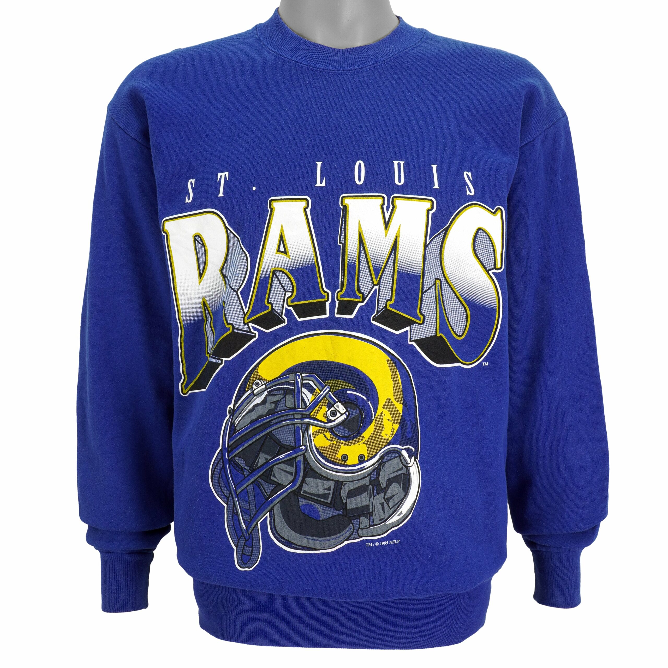 1995 Vintage Style St. Louis Rams Crew Neck Sweatshirt Hoodie Shirt ...
