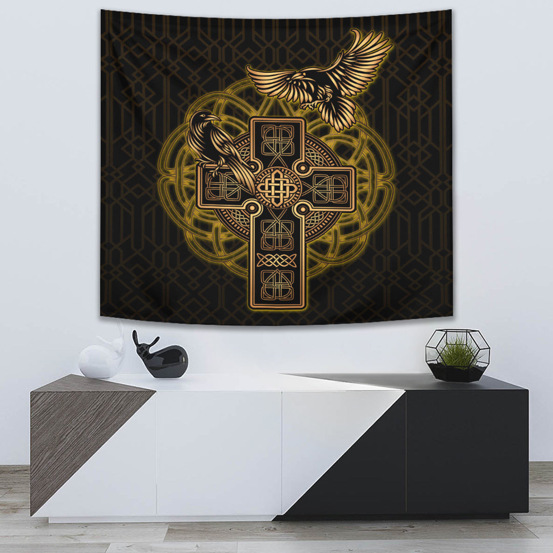 Celtic Raven Viking Tapestry Wall Décor - Bluefink