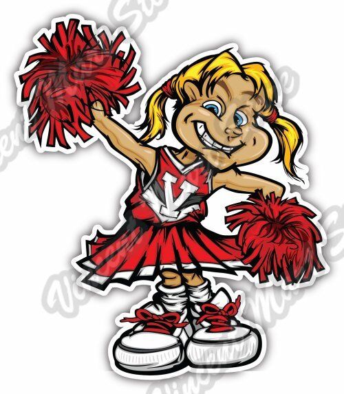 College Cheerleader NCAA Girl Gift Idea Logo Vinyl Decals Sticker For ...