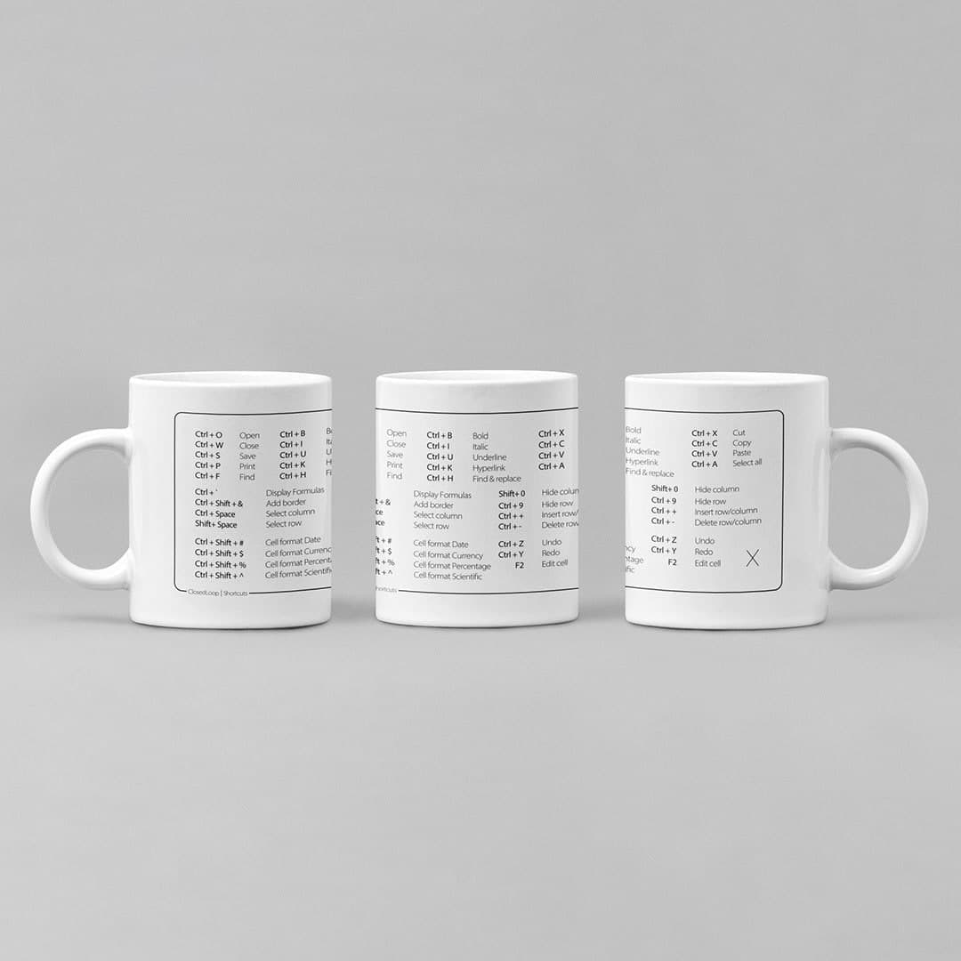 Excel Shortcut Mug Microsoft Excel Shortcut Keys - Bluefink