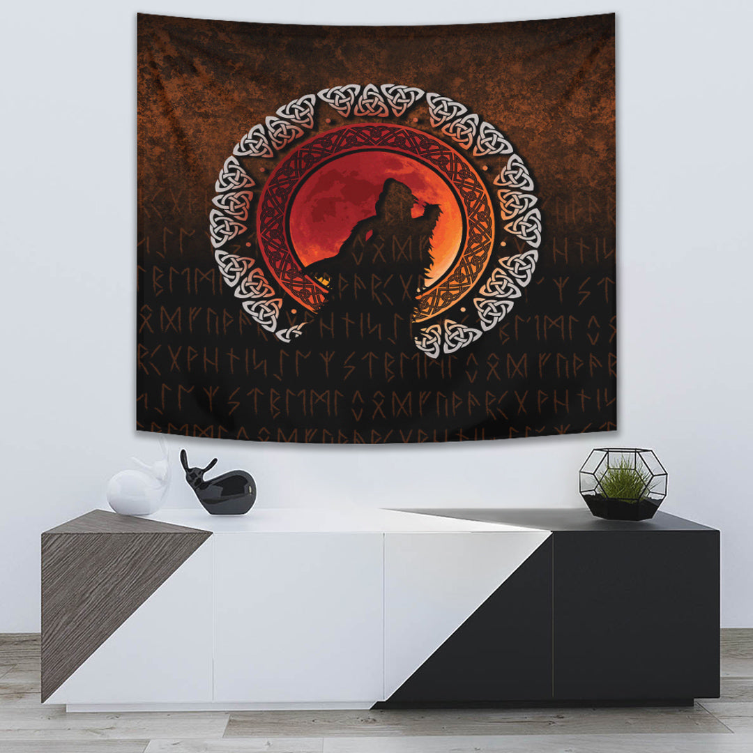 Fenrir Norse Wolf Son of Loki Tapestry for Wall Décor - Bluefink