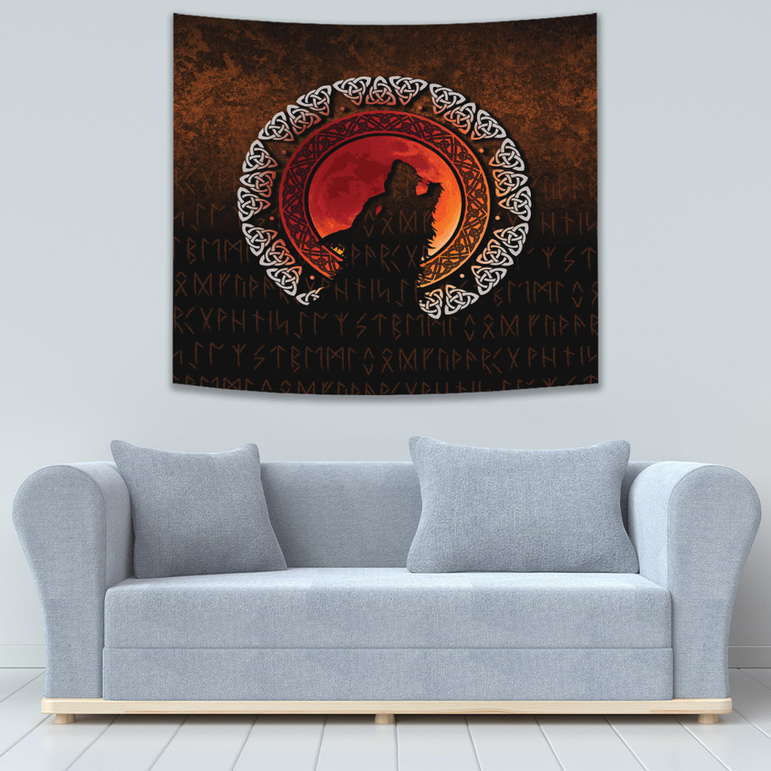 Fenrir Norse Wolf Son of Loki Tapestry for Wall Décor - Bluefink